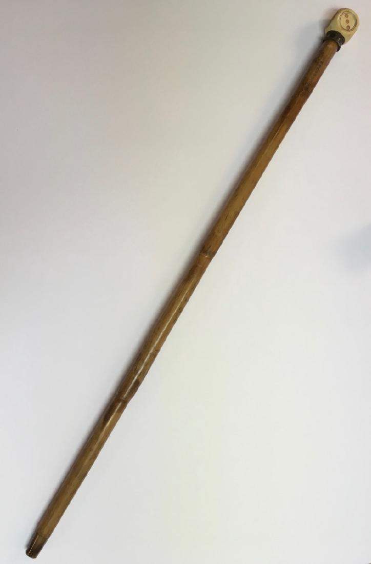 Antique carved Sterling Silver Dice wooden Cane