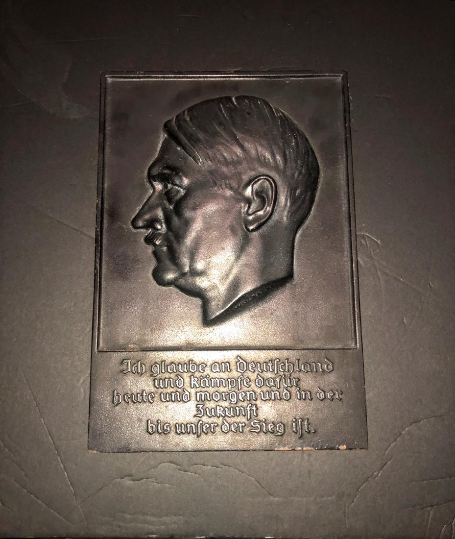 Cast iron bust of Adolf Hitler wall plaque, artist mark - May 31, 2018 ...