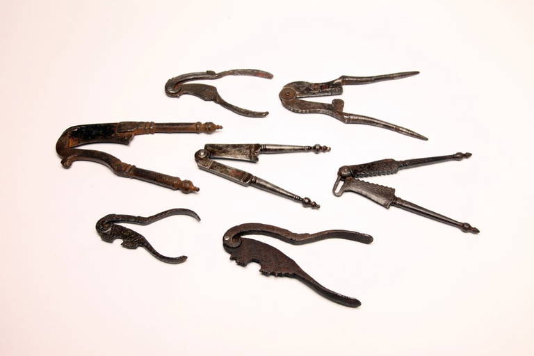 Collection Of Seven Iron Betel Cutters