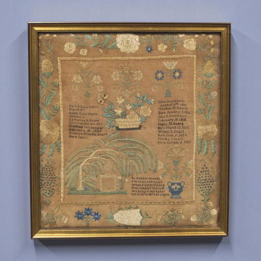 19th C. Mourning Sampler With Poem