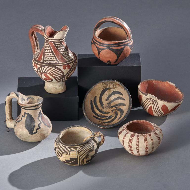 Group Of 7 Native Pottery Pieces Auction