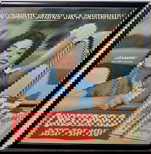 Vintage Chesterfield Cigarettes Poster With Lita Baron