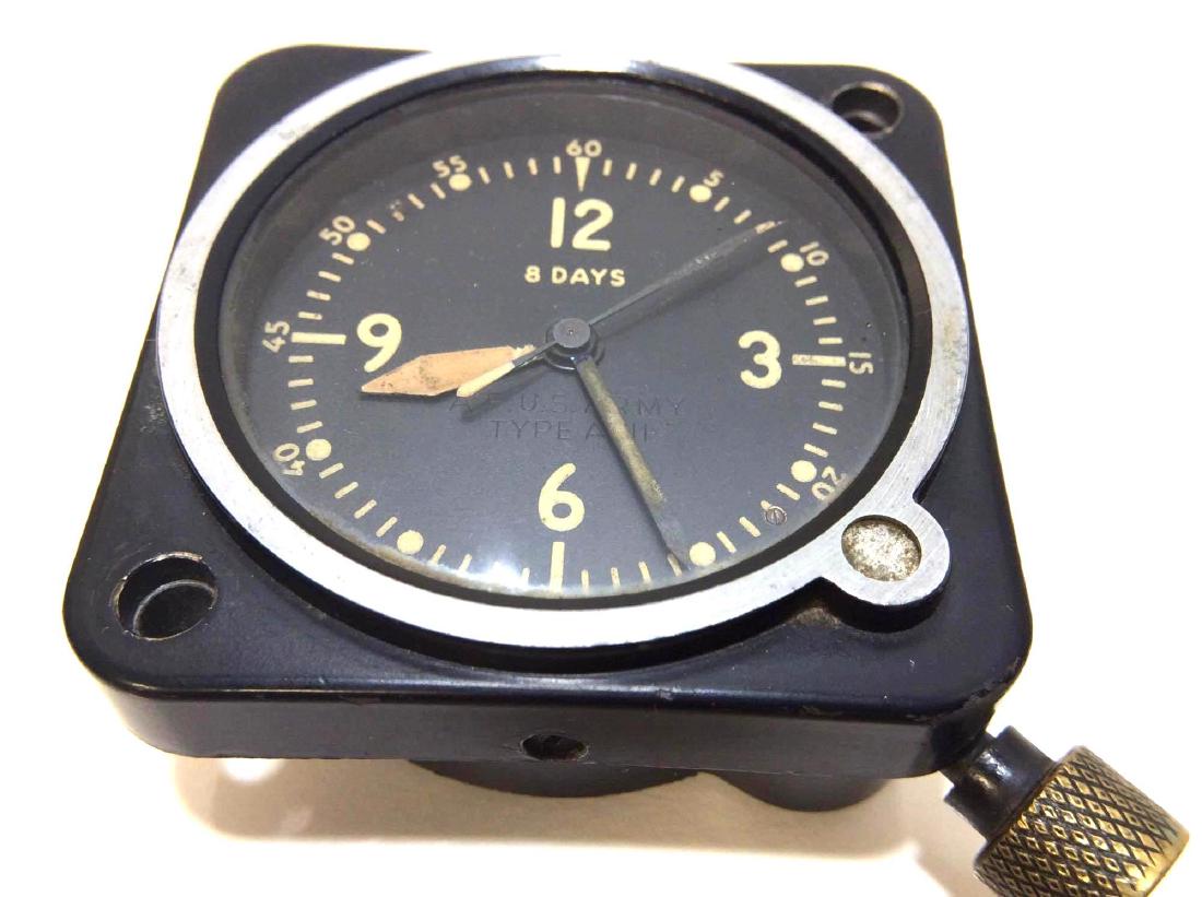 LeCoultre 8-Day Mechanical Aircraft Dashboard Clock