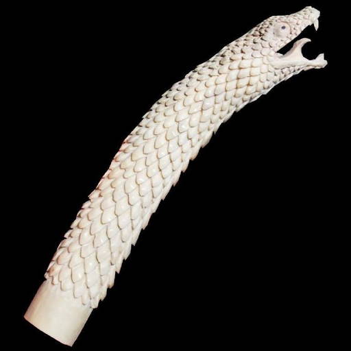 Hand Carved Antler Serpent Snake Dagger Handle