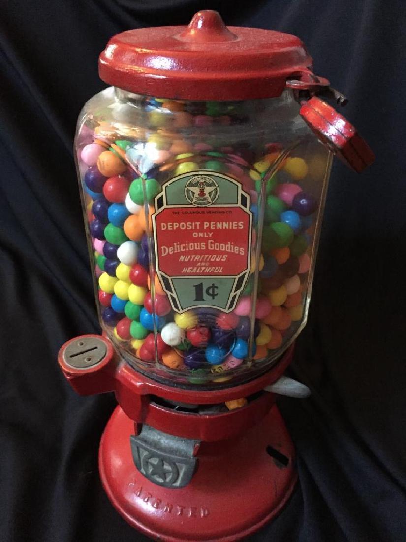 Vintage 1930's Columbus Penny Gumball Machine