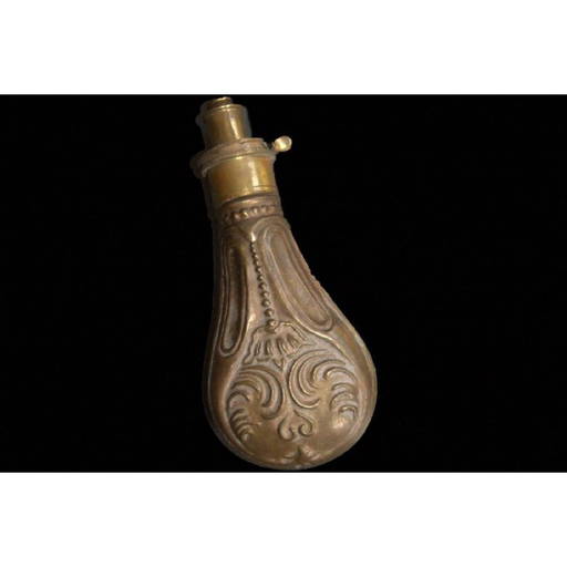 Antique Copper & Brass Black Gun Powder Flask G & J.w