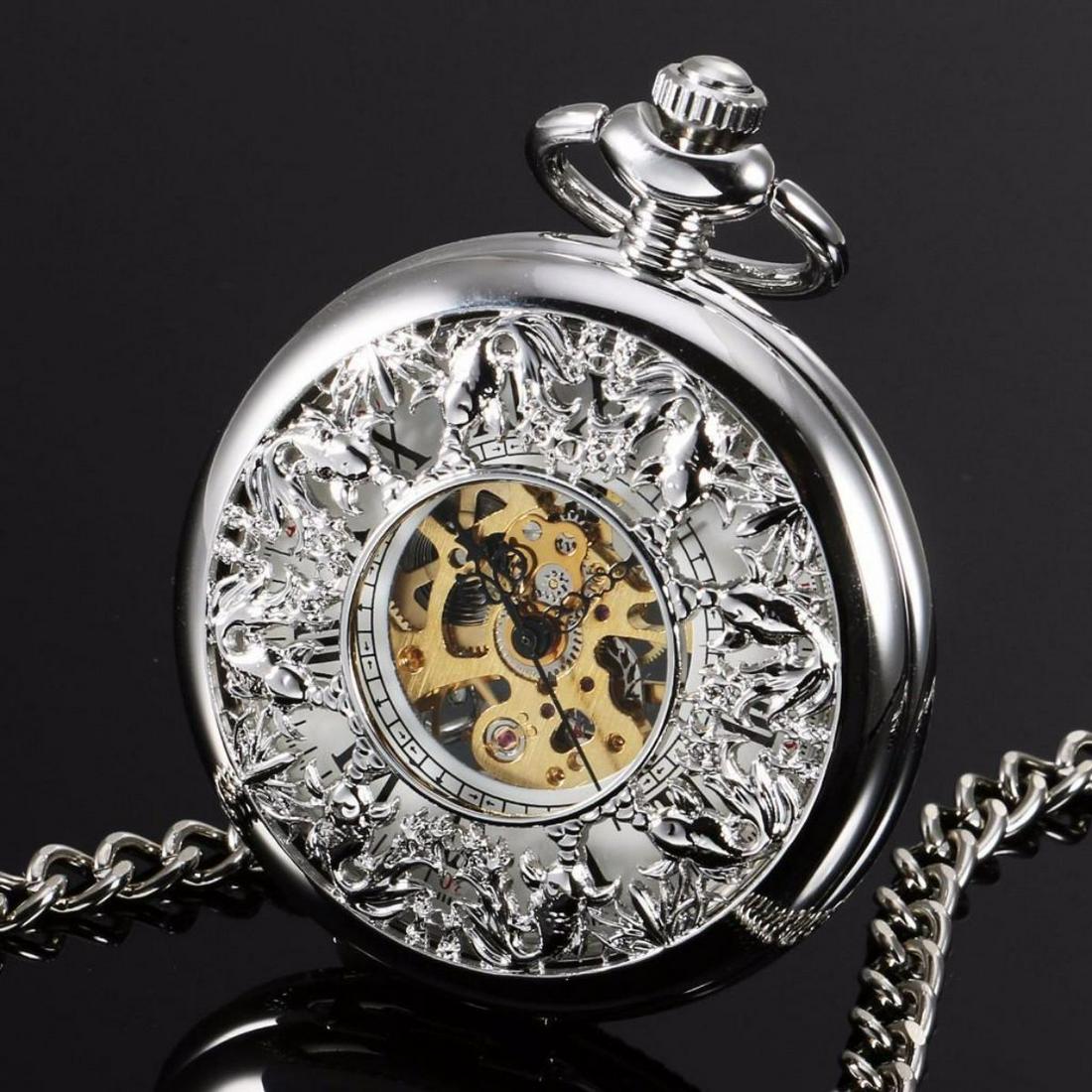 Ornate Silver Mechanical Skeleton Pocket Watch - May 30, 2020 ...