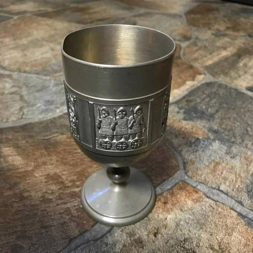 Vintage Norwegian Konge Tinn Viking Pewter Cordial Cup