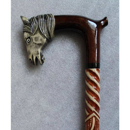Ukrainian Hand Carved Horse Cane