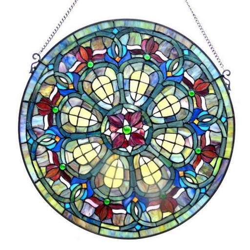 Art Glass Round Hanging Window Panel