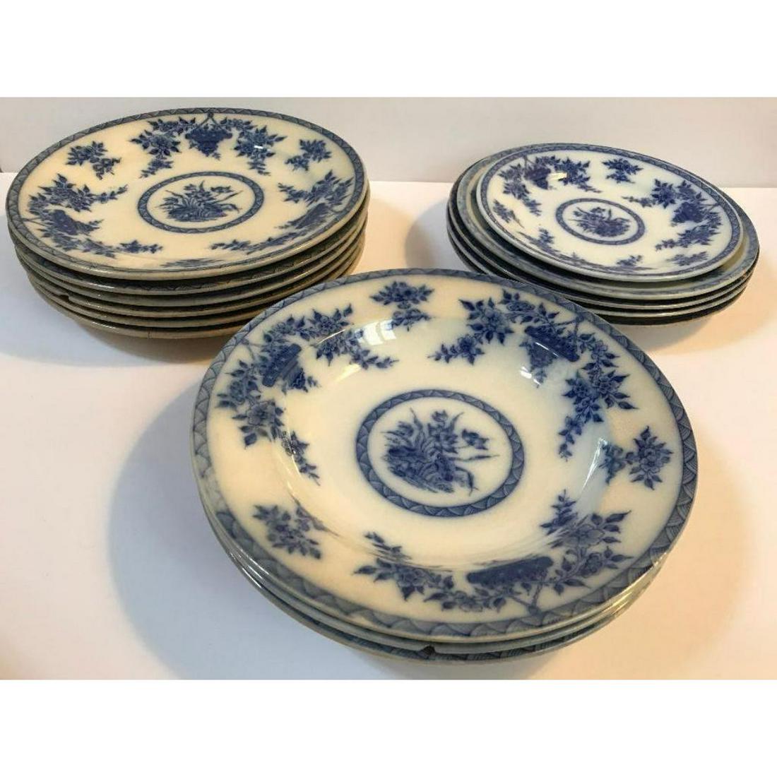 19thc English Furnival & Sons Flow Blue Display Plates