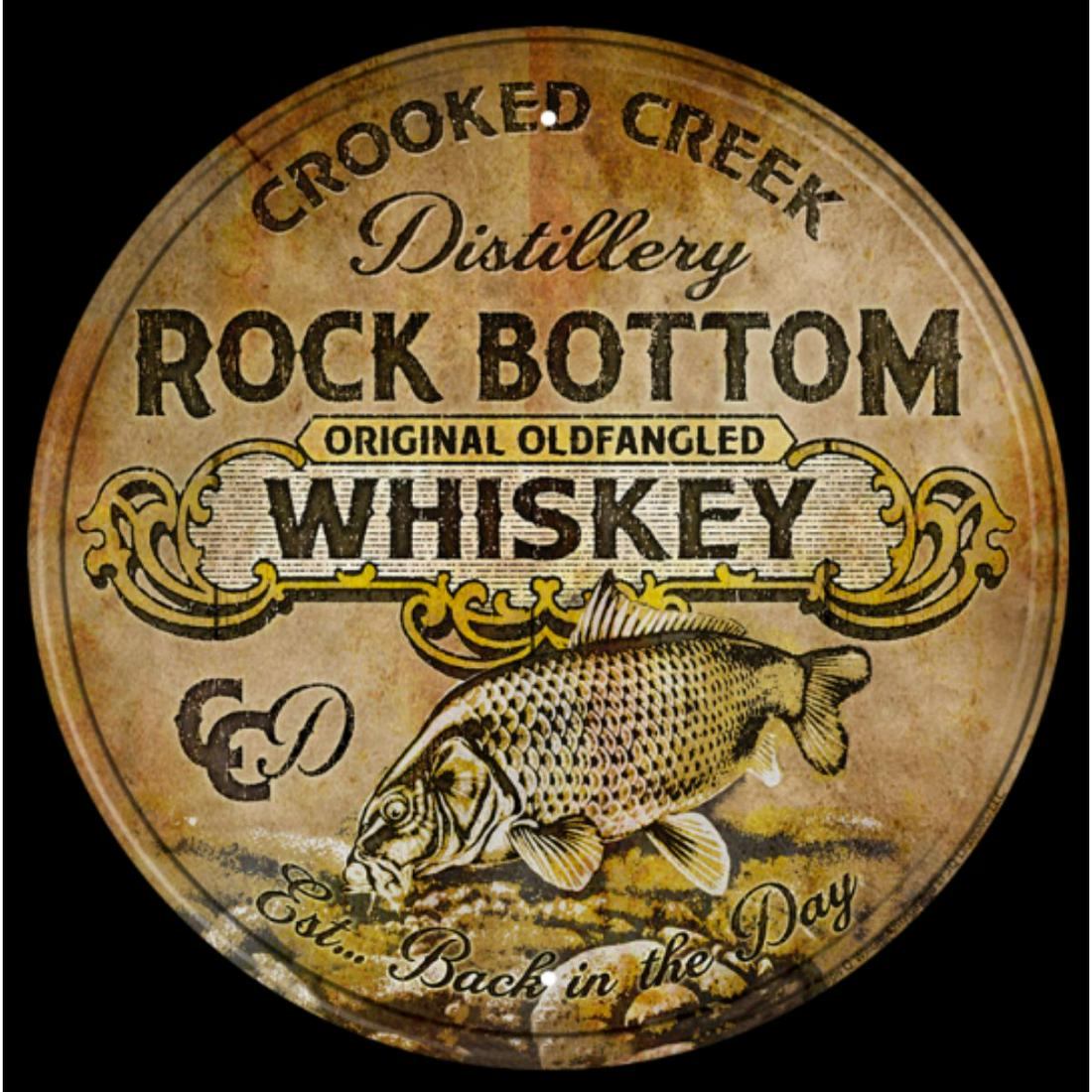 Crooked Creek Distillery Metal Pub Bar Sign