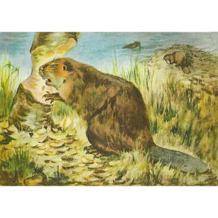 1920s Nightshade Color Lithograph Print