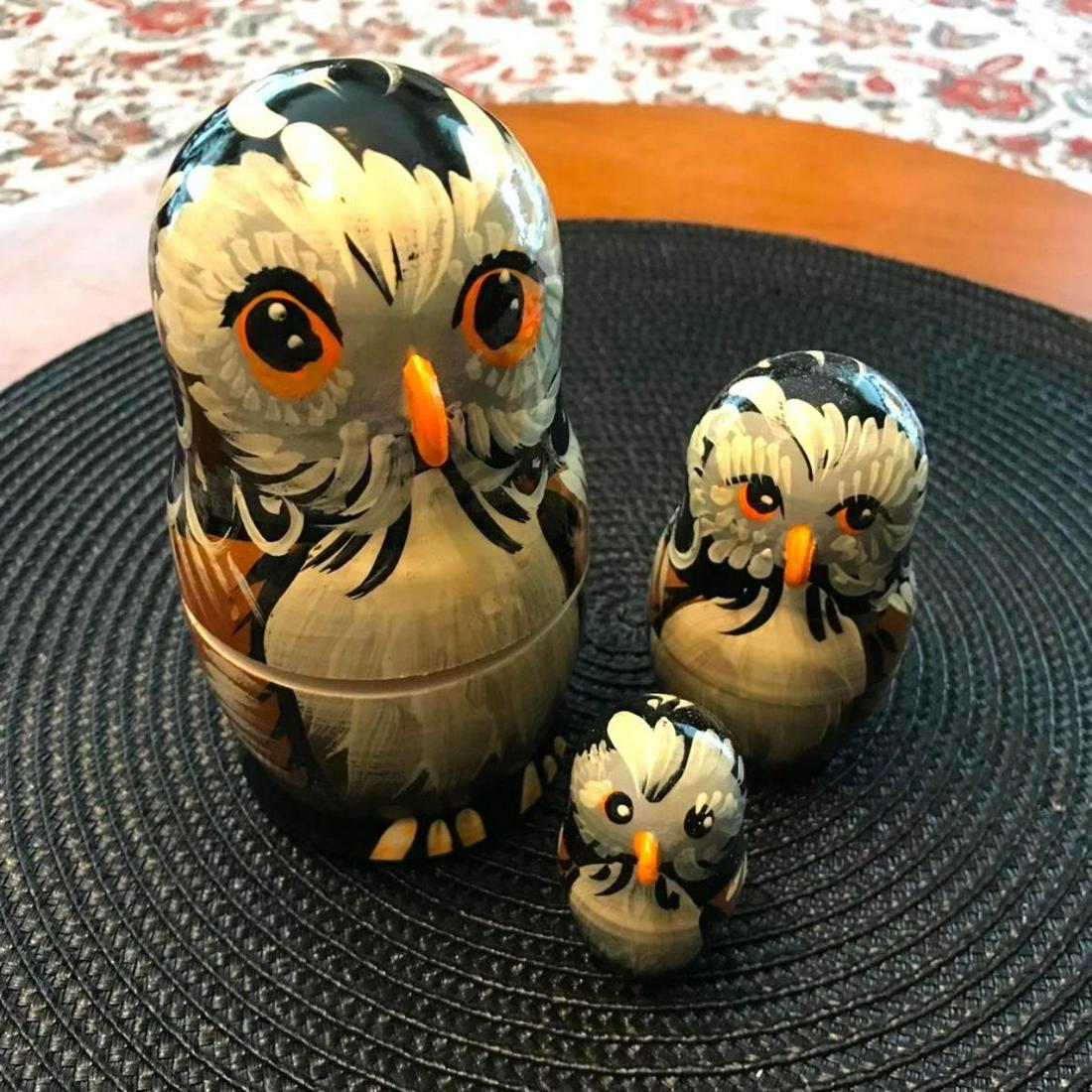 Owl Family Russian Nesting Boxes Auction