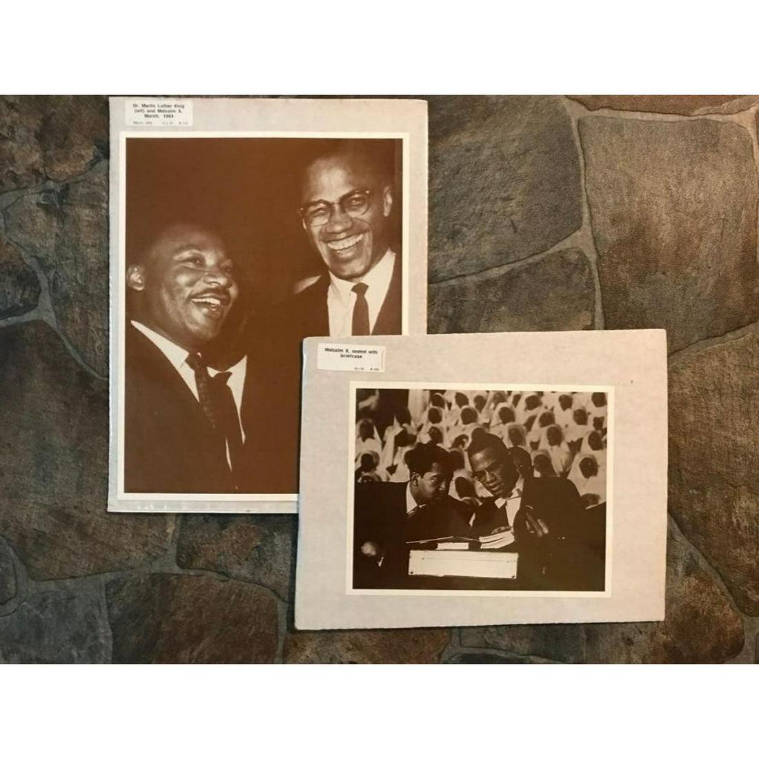 Martin Luther King & Malcolm X Sepia Tone Photo Prints Auction