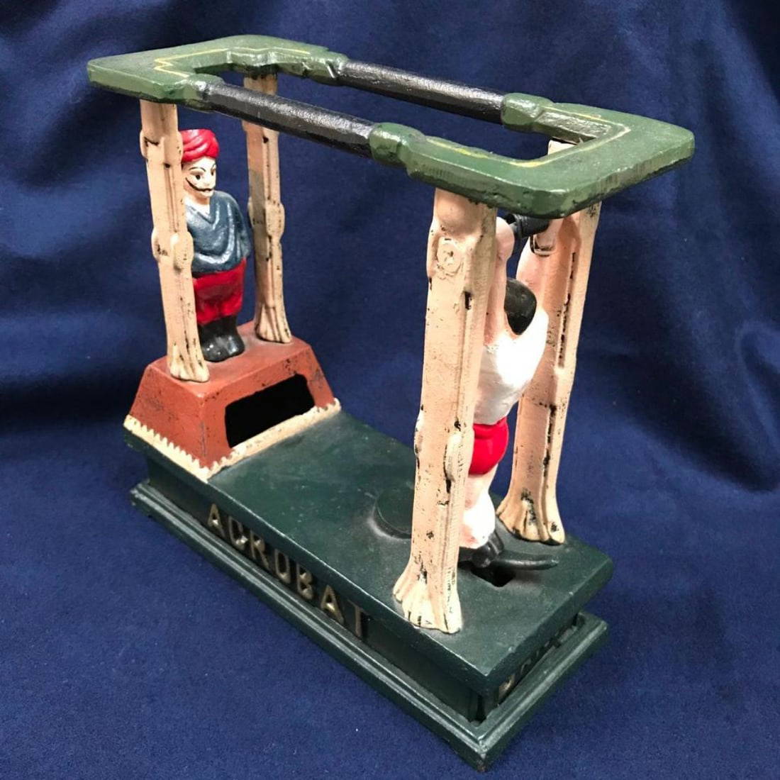 Acrobat Painted Replica Cast Iron Toy Bank Auction