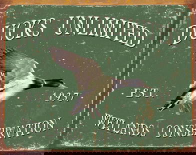 Ducks Unlimited Hunting Dog Pub Bar Sign Auction