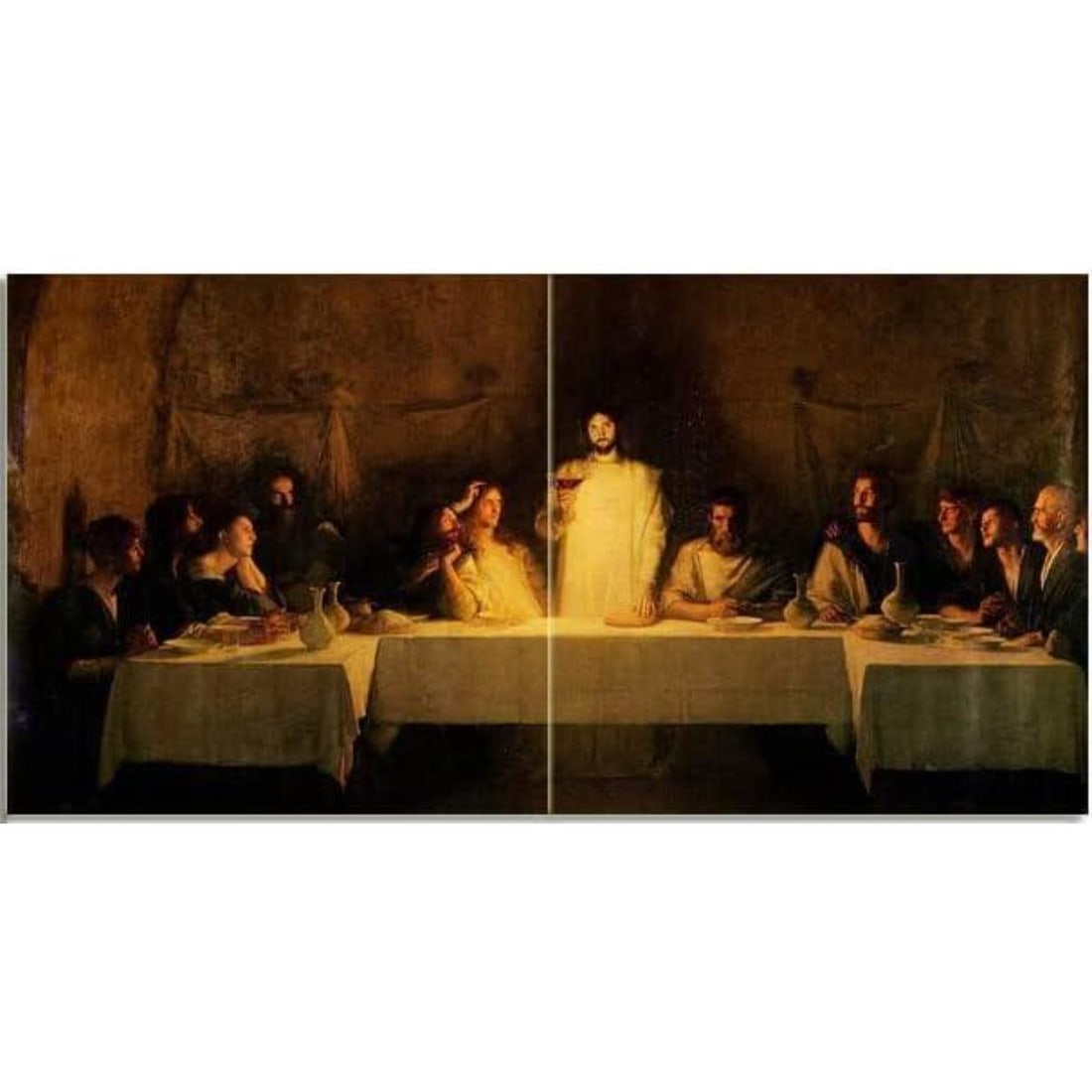 After Bouveret, The Last Supper Ceramic Art Tile Mural Auction