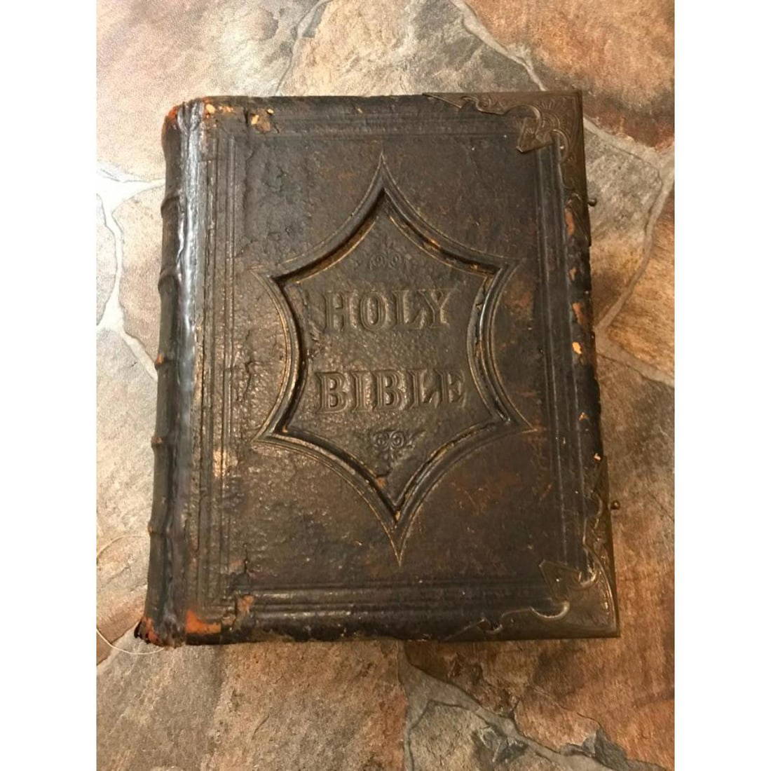 19thc Large Victorian Family Bible Auction