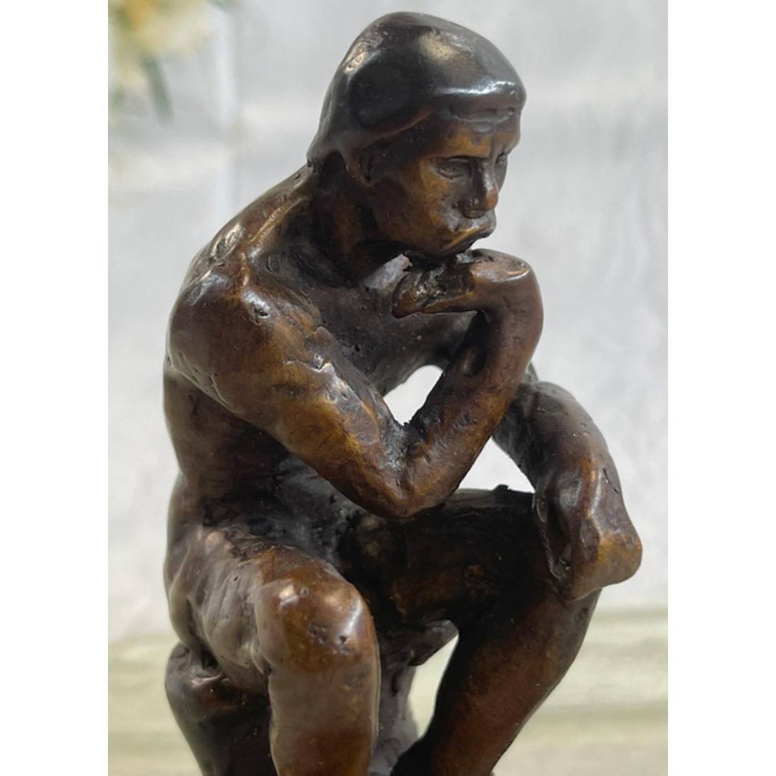After Rodin, Thinker Bronze Desk Sculpture Auction