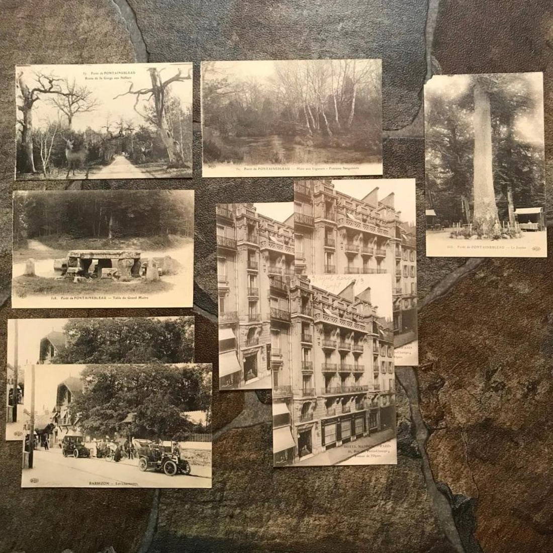 Group Of Grand Tour Postcards, Paris France, Fontainebleau Auction