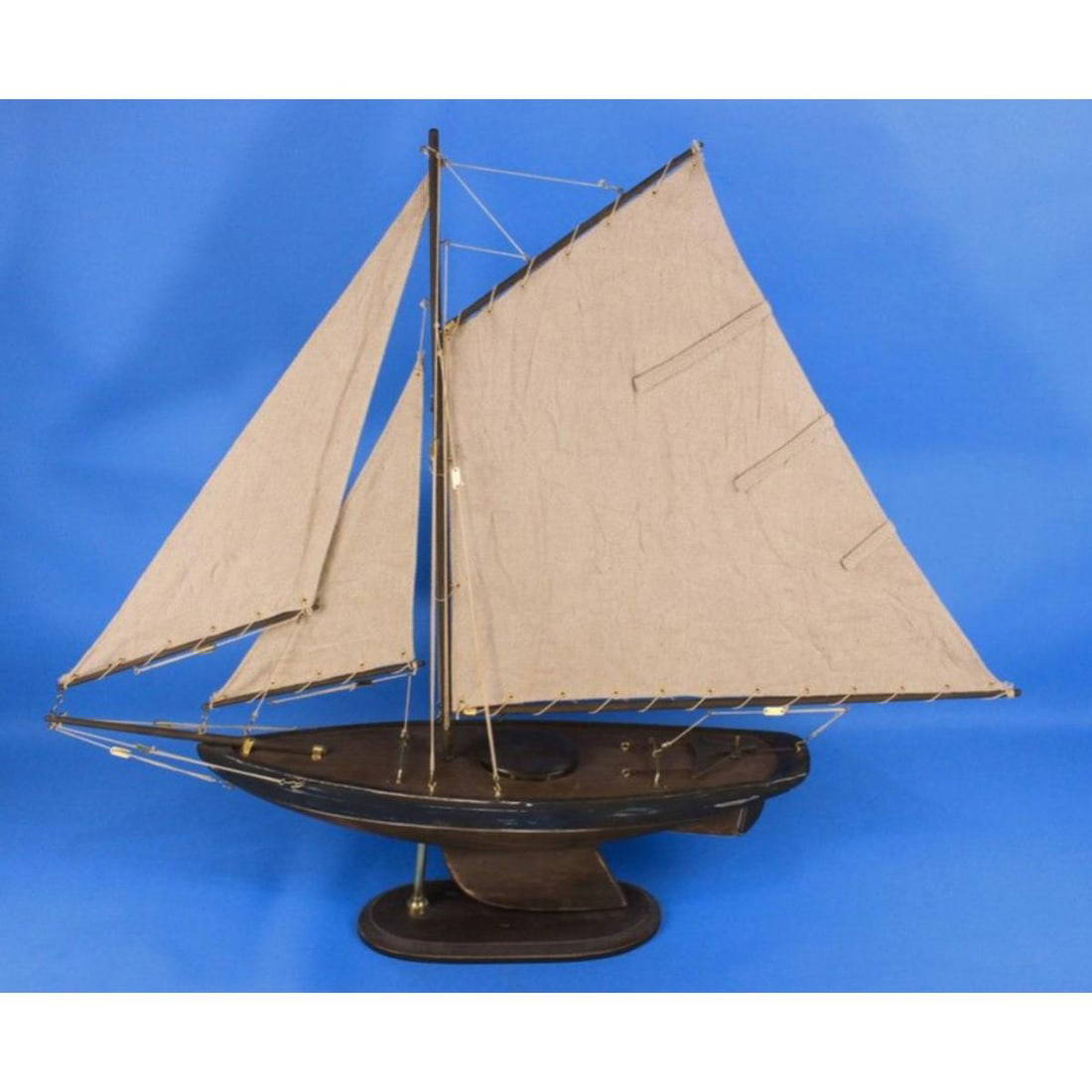 Rustic Newport Wooden Sailing Sloop Model Auction