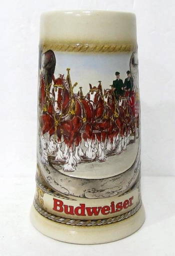 Vintage Budweiser German Staffel Stoneware Stein