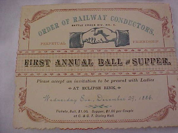 Railway Conductors Ball Invitation