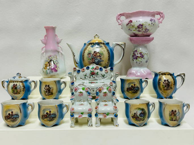 Made In Occupied Japan Porcelain Doll Size Tea Sets And Accessories