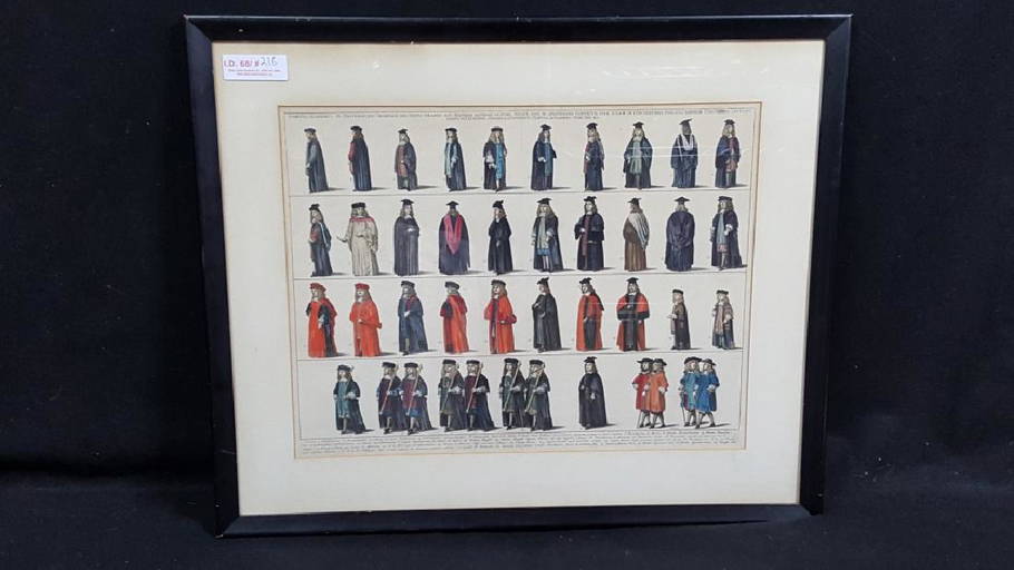 Antique Print Oxford Academic Robes