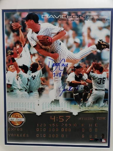 Signed David Cone Perfect Game At Yankee Stadium