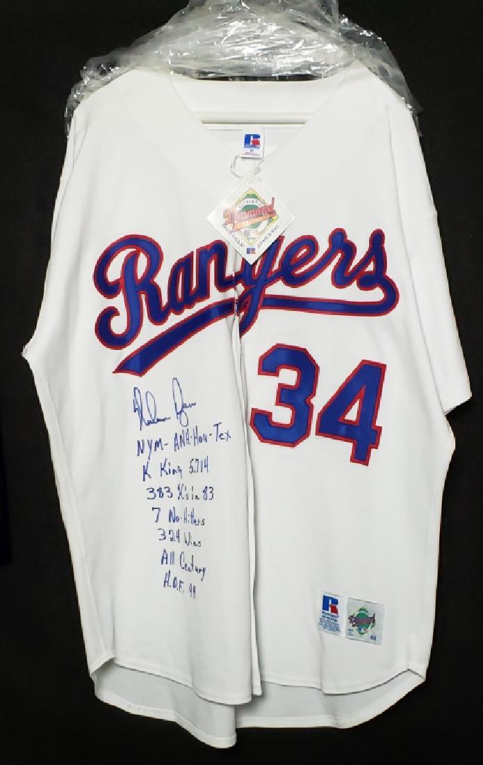 Nolan Ryan Texas Rangers #34 Signed Stat Jersey
