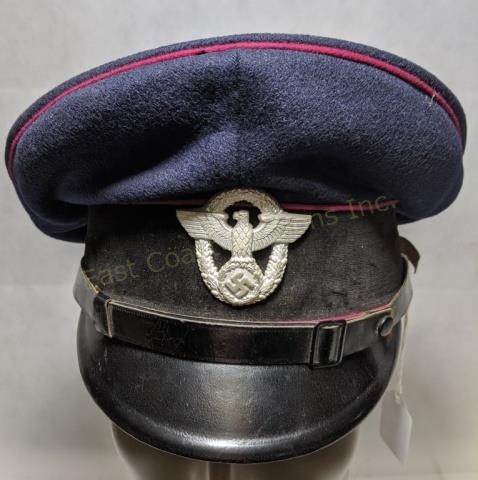 Wwii German Police Officers Visor Cap By Hommel