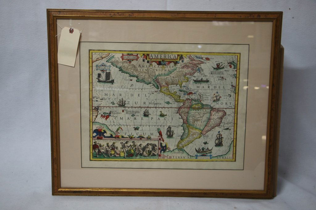 Septentrio America Map, 1597, Hondius