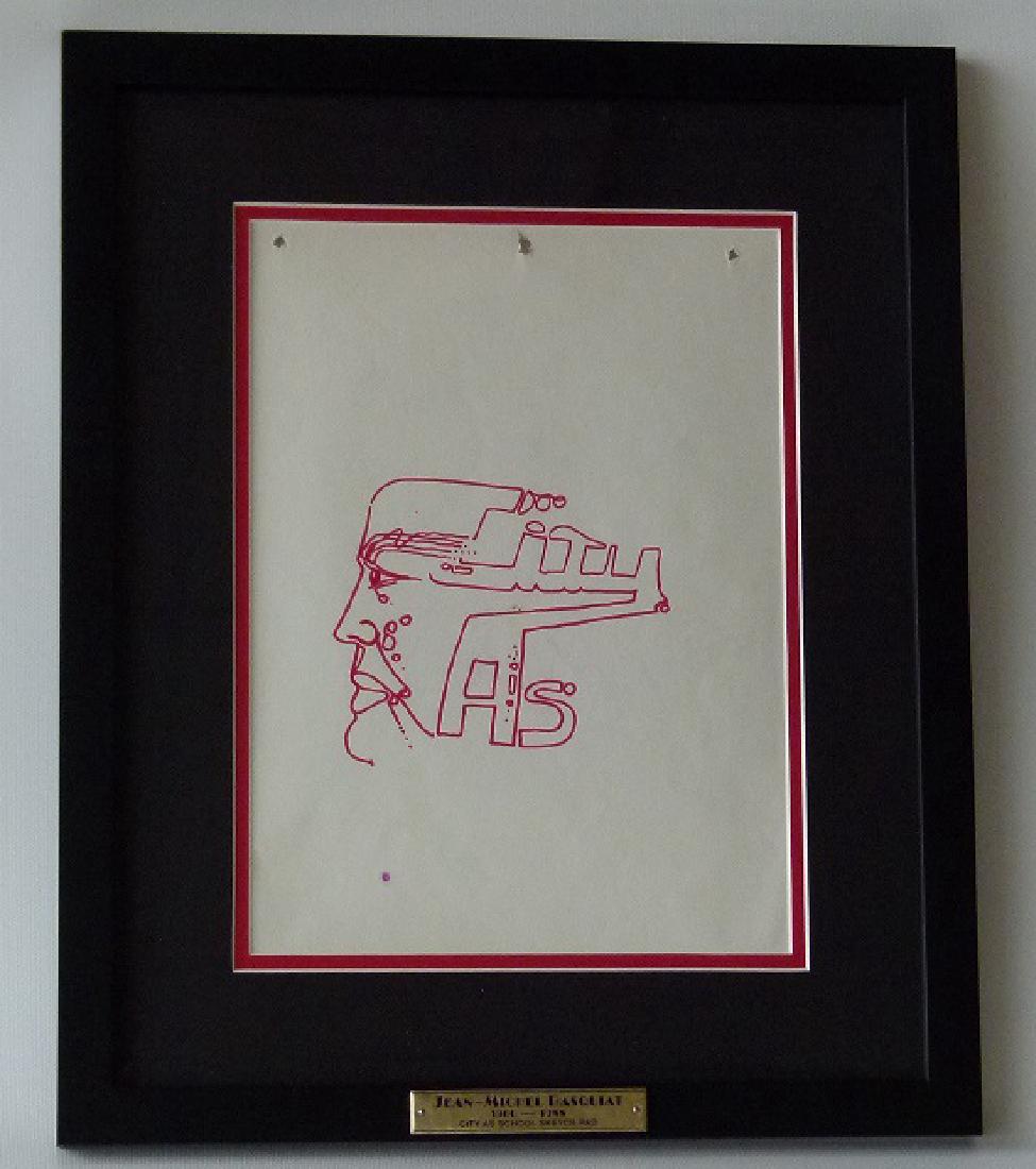PEN/INK FROM THE SKETCH BOOK OF JEAN-MICHEL BASQUIAT