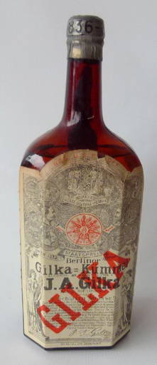 Vintage Gilka Kummel Bottle C.1911