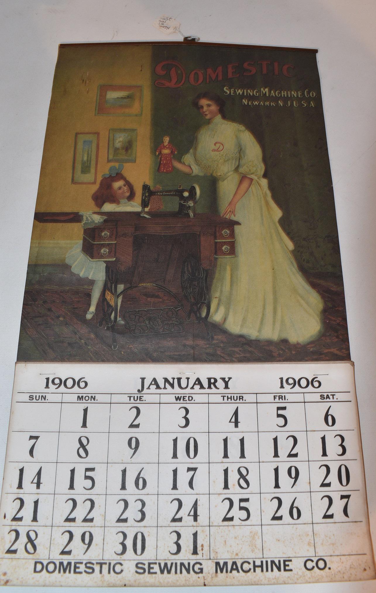 "DOMESTIC SEWING MACHINES" CALENDAR, 1906 - Feb 22, 2020 | EstateOfMind ...