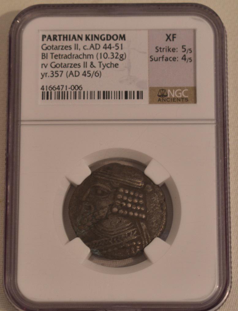 Parthian Kingdom Gotarzes Ii Ancient Silver Coin Bi