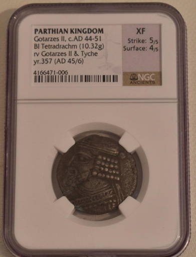 Parthian Kingdom Gotarzes Ii Ancient Silver Coin Bi