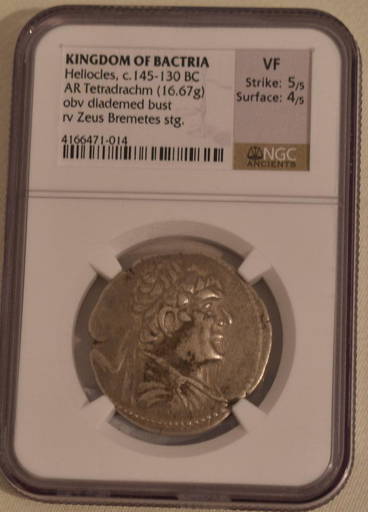 Kingdom Of Bactria Heliocles Ancient Silver Coin Ar