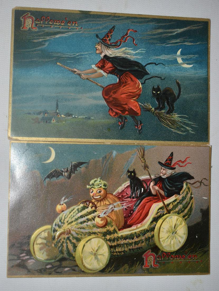 Lot (2) Halloween Postcards Tucks Series #150