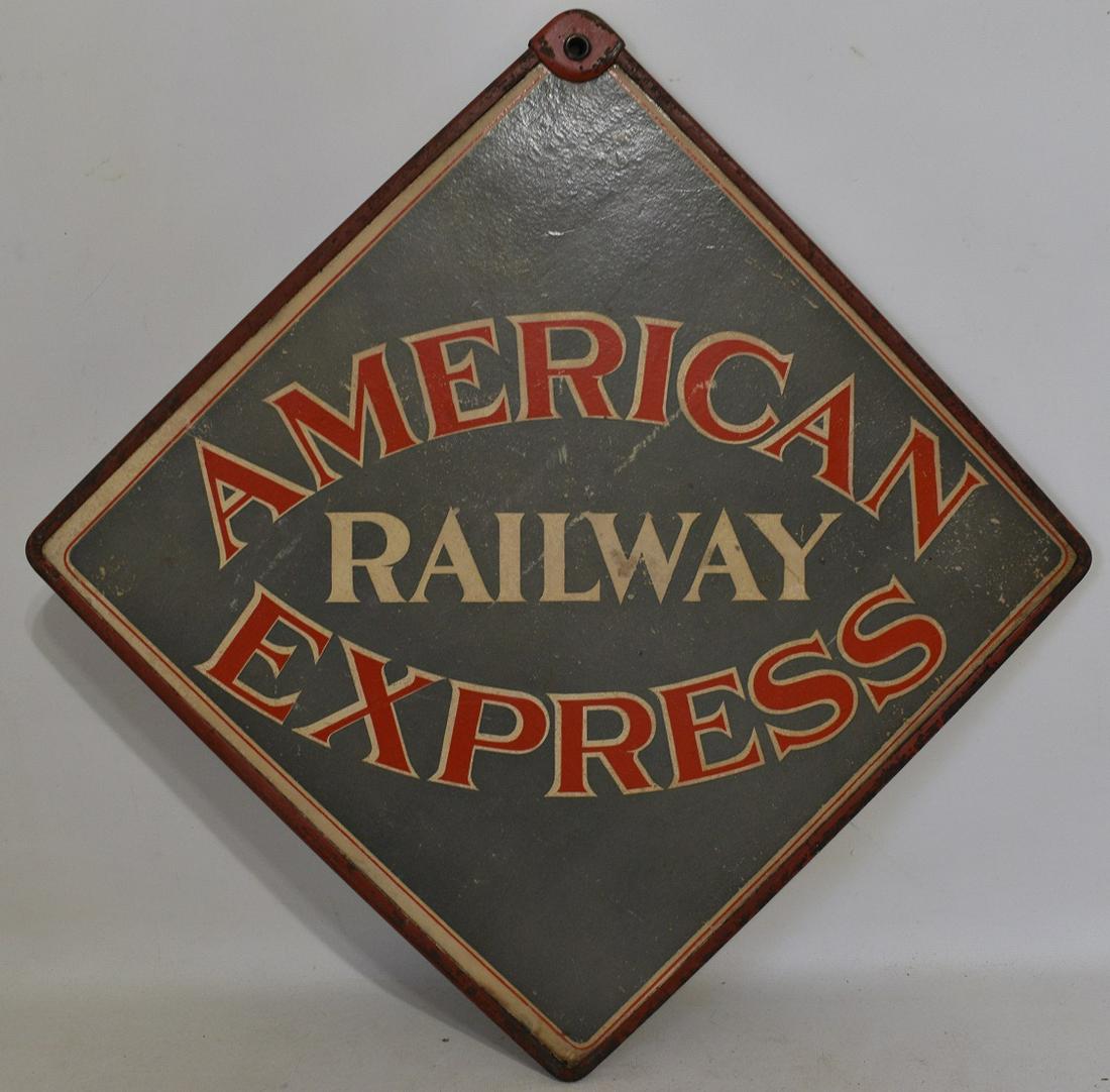 Vintage American Railway Express Cardboard/steel Sign