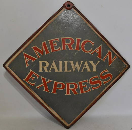 Vintage American Railway Express Cardboard/steel Sign