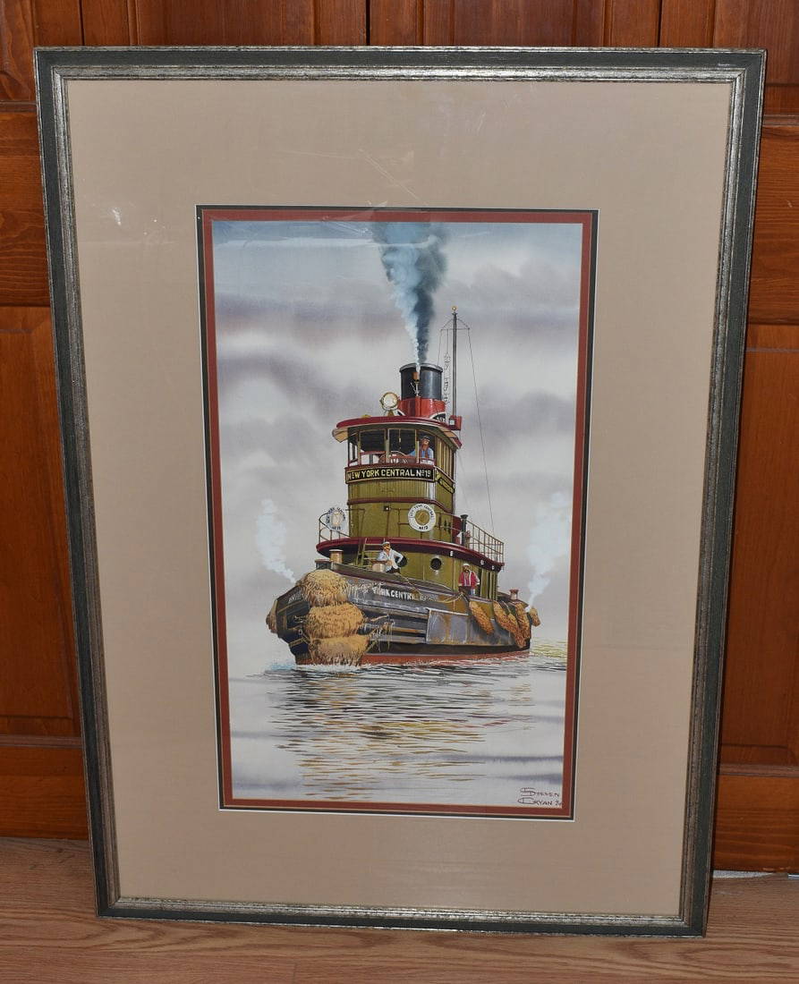 W/c New York Central #19 Tugboat Signed Steven Cryan Auction