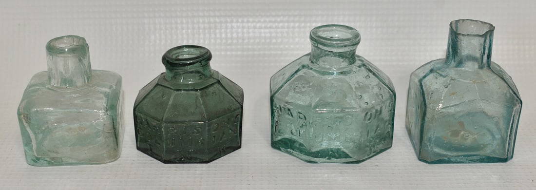 Lot (4) Early American Harrison's Ink Bottles, 19th C. Auction