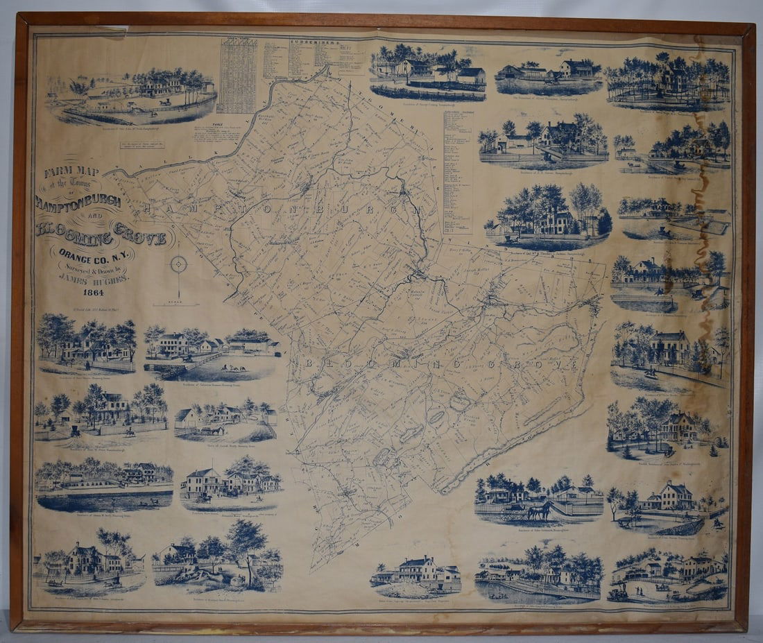 Rare Map Hamptonburgh & Blooming Grove Orange Co. Ny Auction