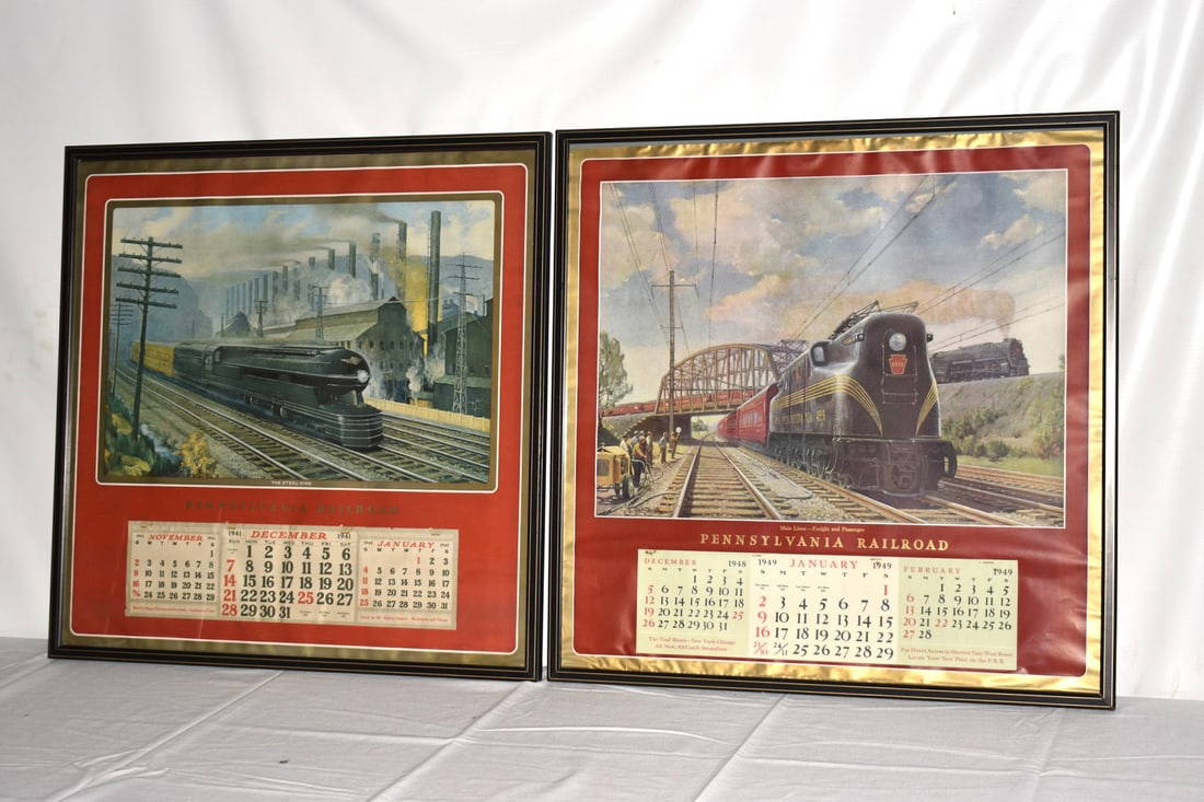 1941/1949 Pennsylvania Railroad Calendars (framed Auction