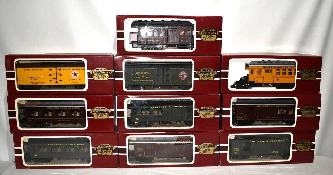 Lot (10) Delton Locomotive Works Box & Passenger Cars Auction