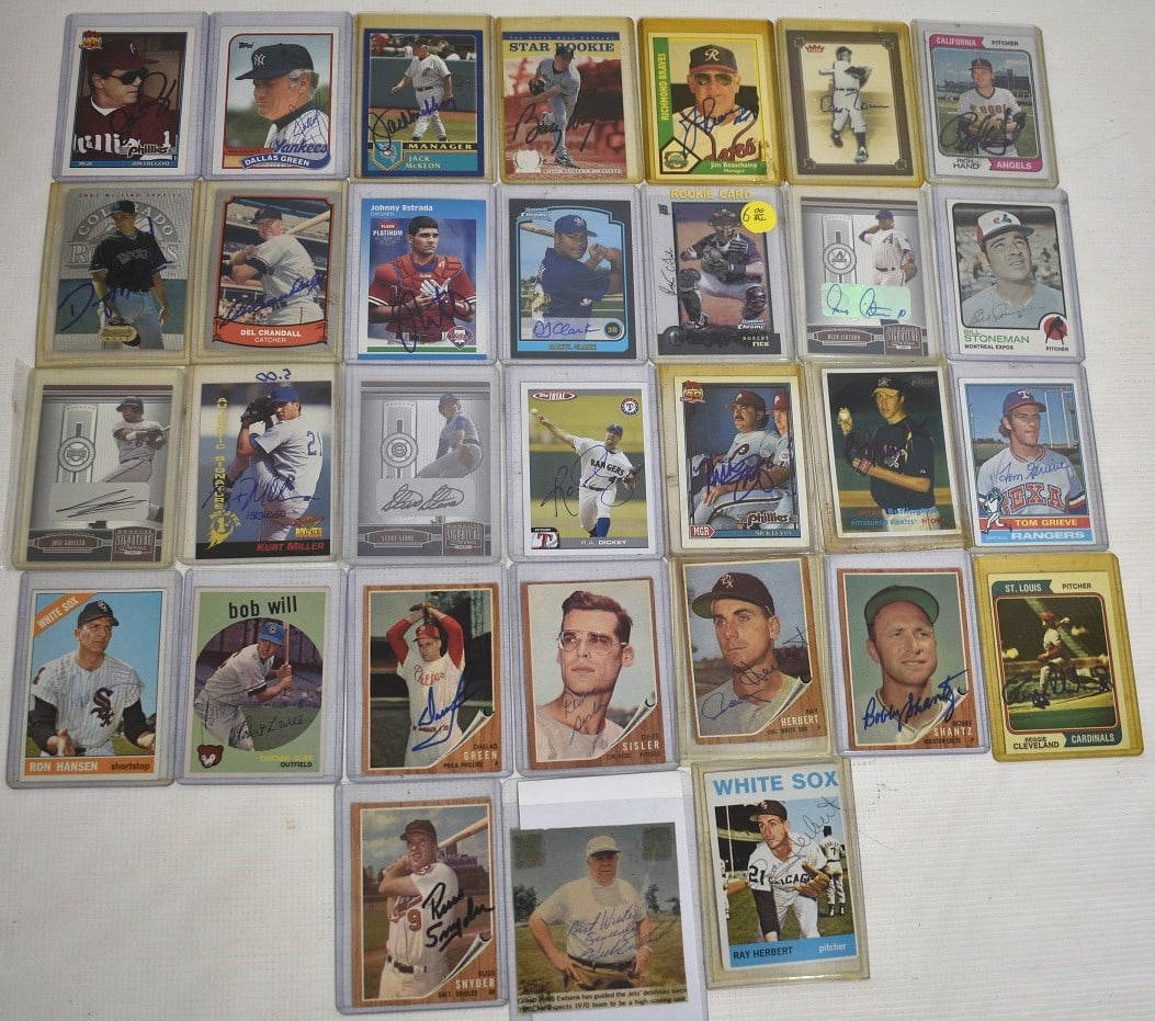 20 Autographed Baseball Cards Incl. Bobby Shantz, Etc Auction