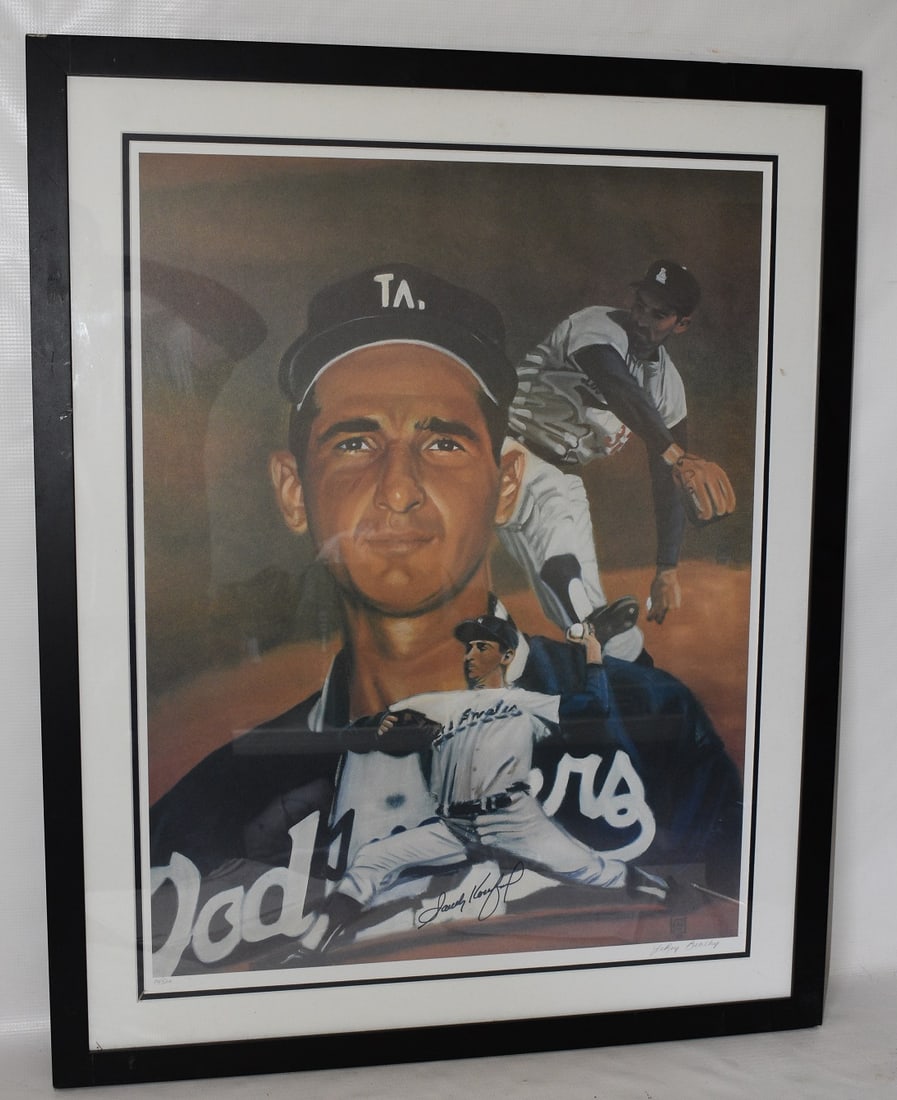 Litho Sandy Koufax Signed Leroy Beachy, Sandy Koufax Auction